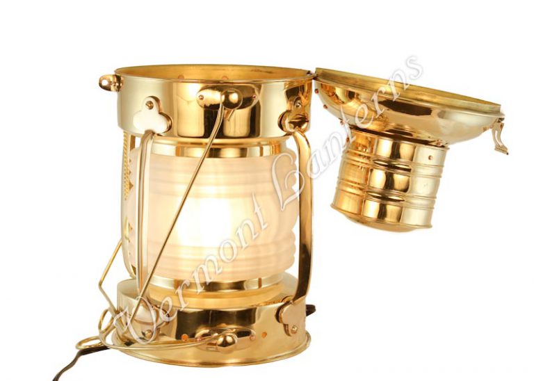 Electric Lantern - Ships Lanterns Brass Anchor Lamp - 19" | Vermont ...
